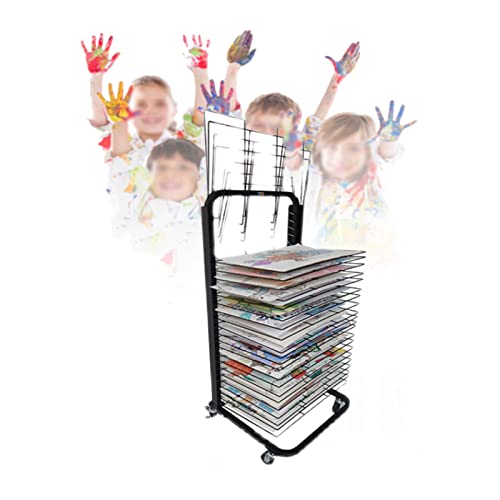 NEOCHY Drying Racks,Can Be up and Down Art Drying Racks, Oilings, Watercolors and Cultural and Art Paper Works Display Racks 20-Shelf/H78Cm/20 Floors