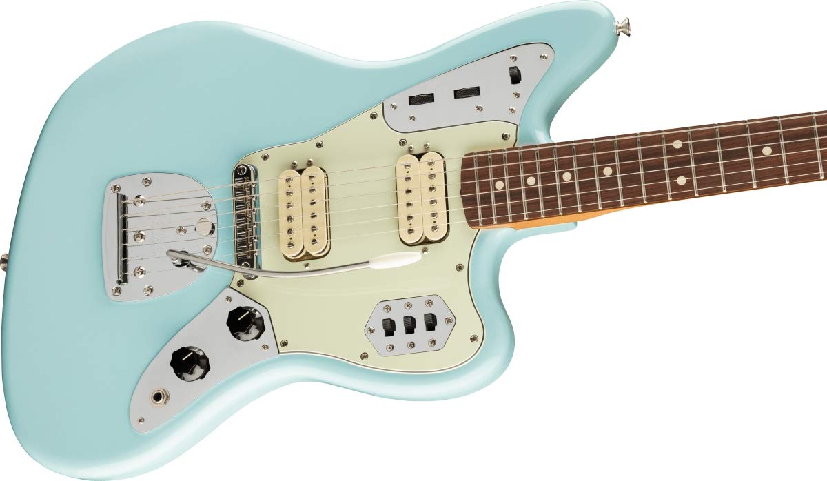 Fender Vintera 60s Modified Jaguar Electric Guitar, with 2-Year Warranty, Sonic Blue, Pau Ferro Fingerboard