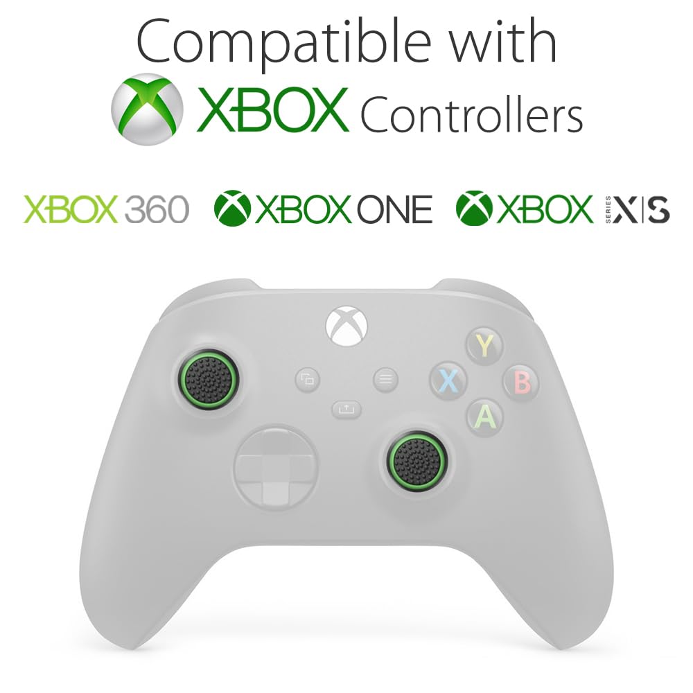 Fosmon [Set of 8] Analog Stick Joystick Controller Performance Thumb Grips for PS4 | PS3 | Xbox ONE, ONE X, ONE S, 360 | Wii U compatible with Nintendo Switch Pro - Black & Green (Set of 8)