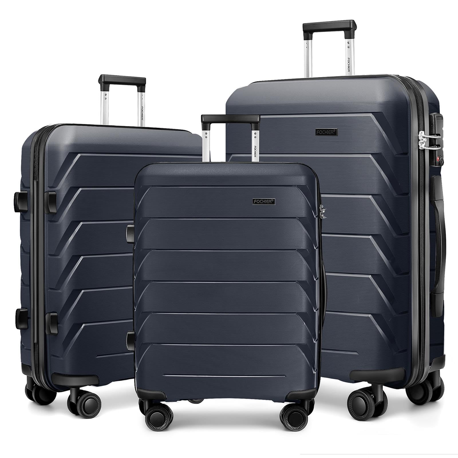 FOCHIER F Luggage Sets 3 Piece, Hard Shell Luggage Sets Clearance, Lightweight PP Material Travel Suitcase Sets With Spinner Wheels & TSA Lock for Men Women, 20''/24''/28''