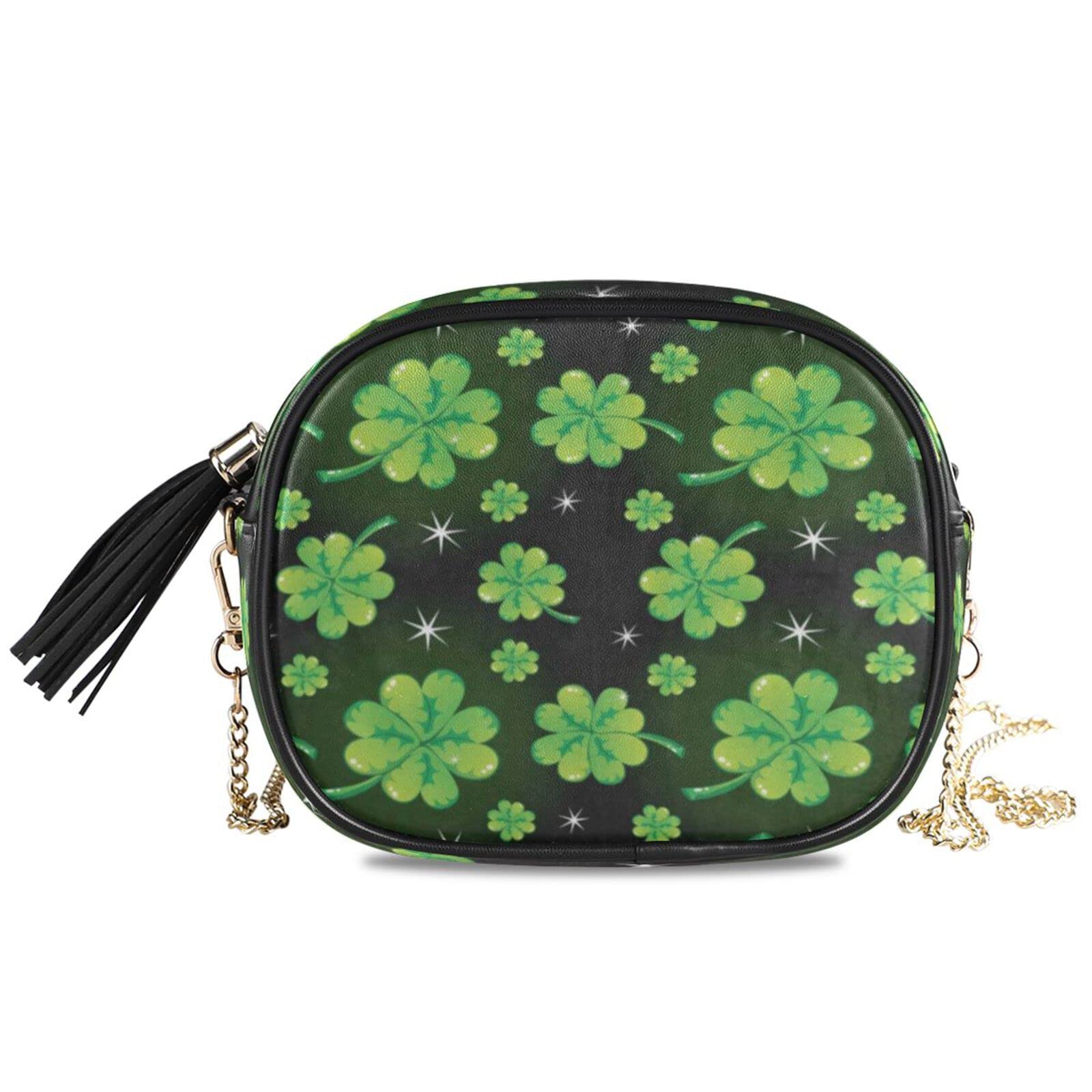 Fvbeaya Blooming Grass Green Women's Small Crossbody Shoulder Bag Soft Leather Tassel Key Ring With Multipurpose Pockets For Work Travel