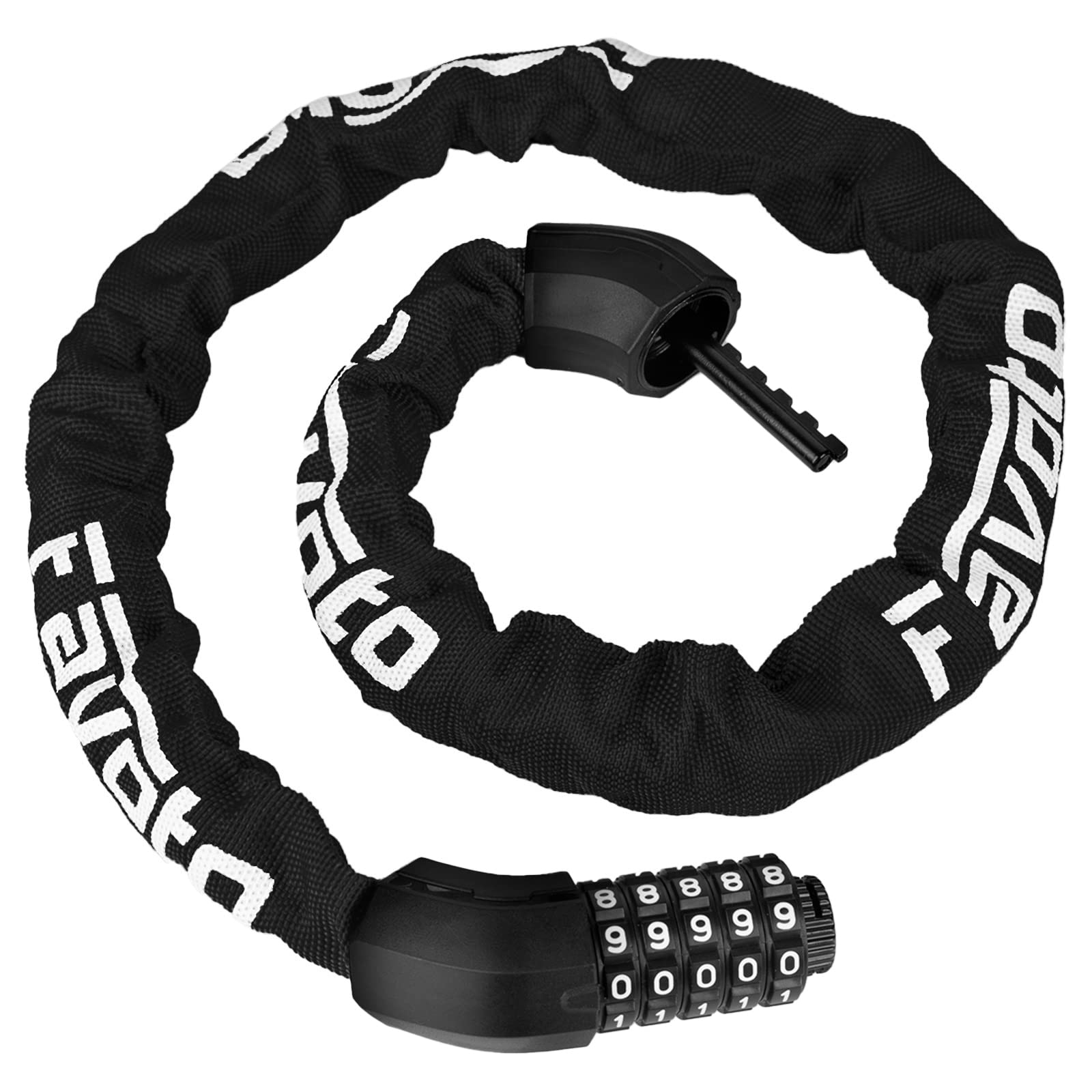 Favoto Bike Chain Lock, 5 Digit Combination Anti-Theft Bicycle Lock, Security Resettable Heavy Duty Hardened Steel, Ideal for Outdoor Motorcycle E-Bike Bikes Gate Fence Ladder Lawn Mower, 3.8 feet