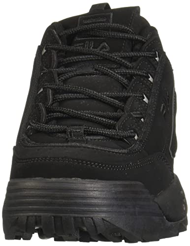 Fila Men's Strada Disruptor fashion sneakers, Black/Black/Black, 7 US