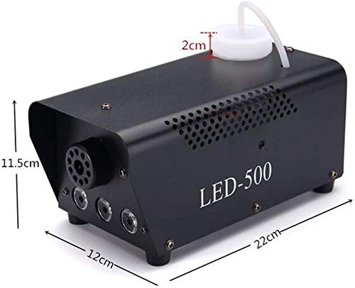 Fog Machine 500W Smoke Machine with RGB LED Lights 2000 CFM Huge Fog with Wireless and Wired Remote Control for Parties Halloween Wedding Christmas Dance DJ