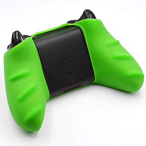 FOTTCZ Anti-Slip Soft Silicone Cover Skin Set for Microsoft Xbox One Controller which 1pcs Green Controller Skin + 8pcs Thumb Grip Caps