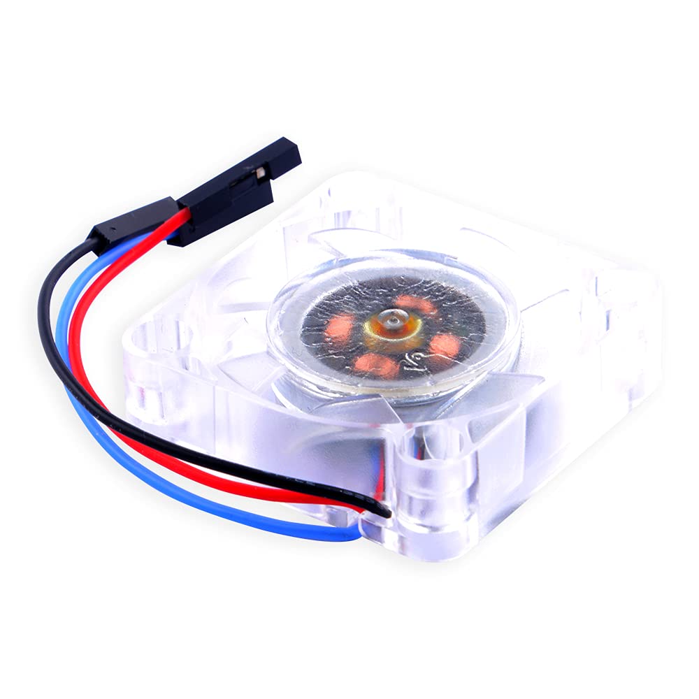 GeeekPi 2pcs Raspberry Pi 4 Quiet Fan, Raspberry Pi RGB Cooling Fan 40x40x10mm 4010 Fan DC 5V Brushless CPU Cooling Fan Cooler Radiator for Raspberry Pi 4 Model B, Raspberry Pi 3B+/3B/2B (Multicolour)