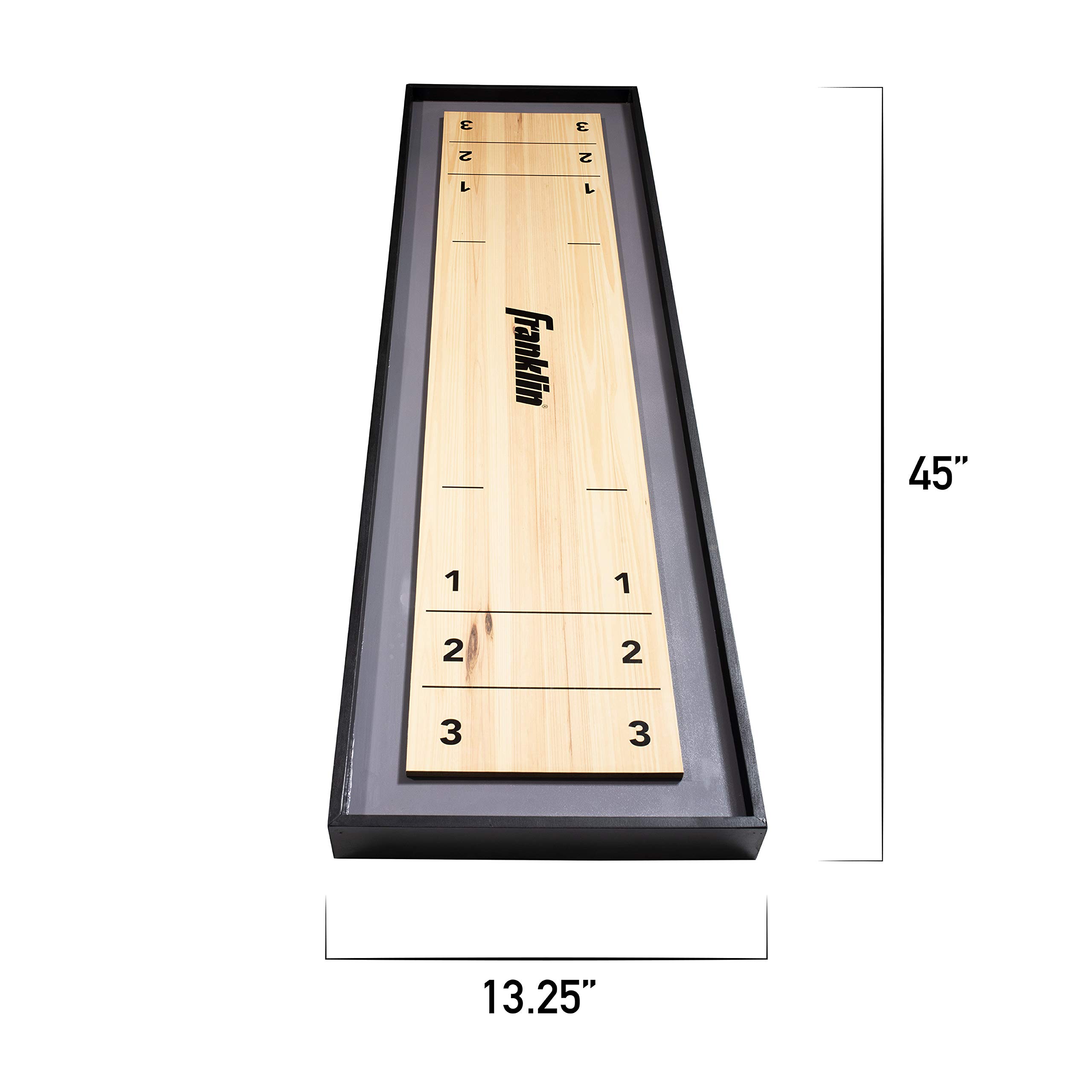 Franklin Sports 2-in-1 Shuffleboard Table and Curling Set - Portable Tabletop Set Includes 8 Rolling Mini Pucks - 45"