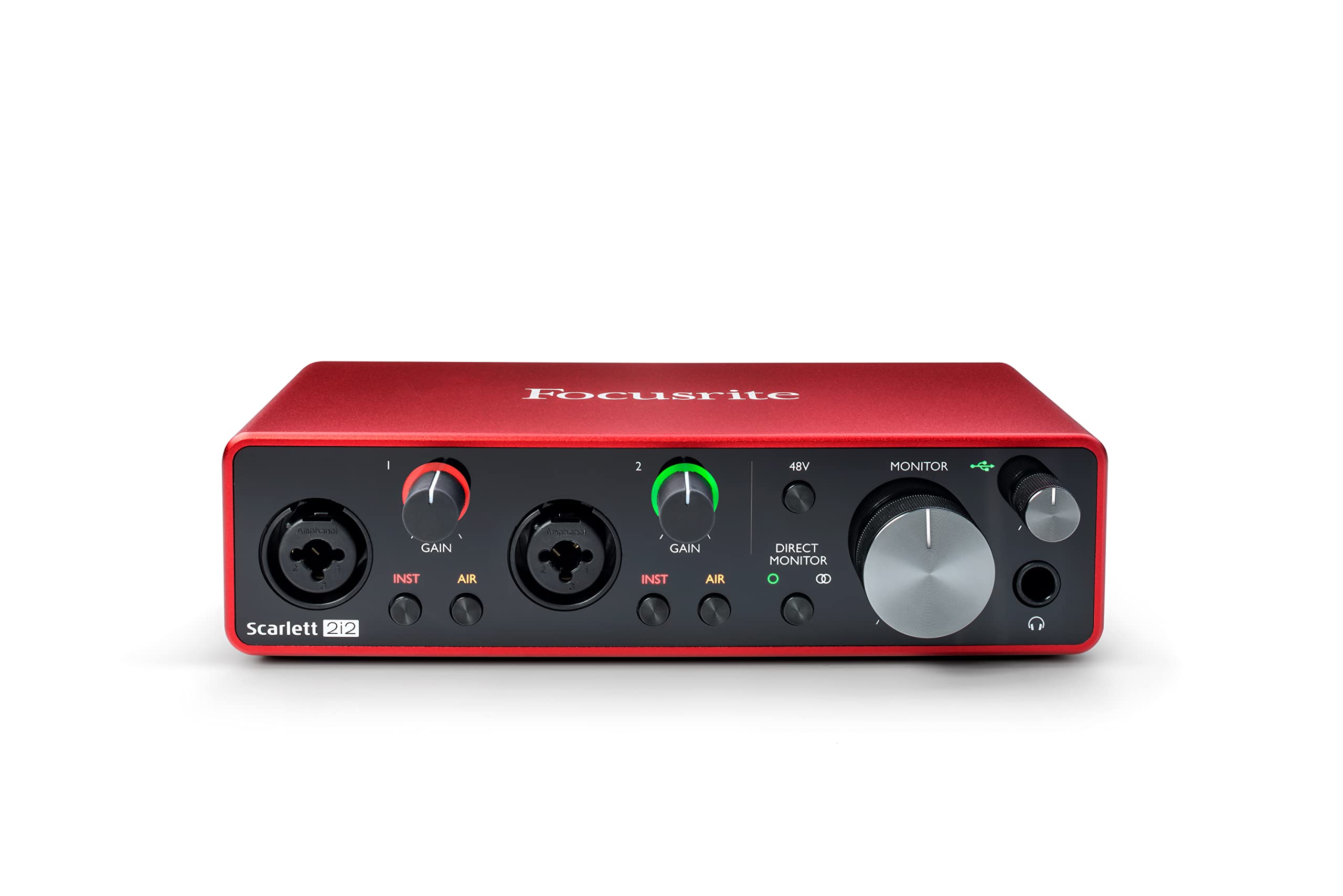 Focusrite Scarlett 2i2 (3rd Gen) USB Audio Interface with Pro Tools | First & Amazon Basics XLR Male to Female Microphone Cable - 10 Feet, Black