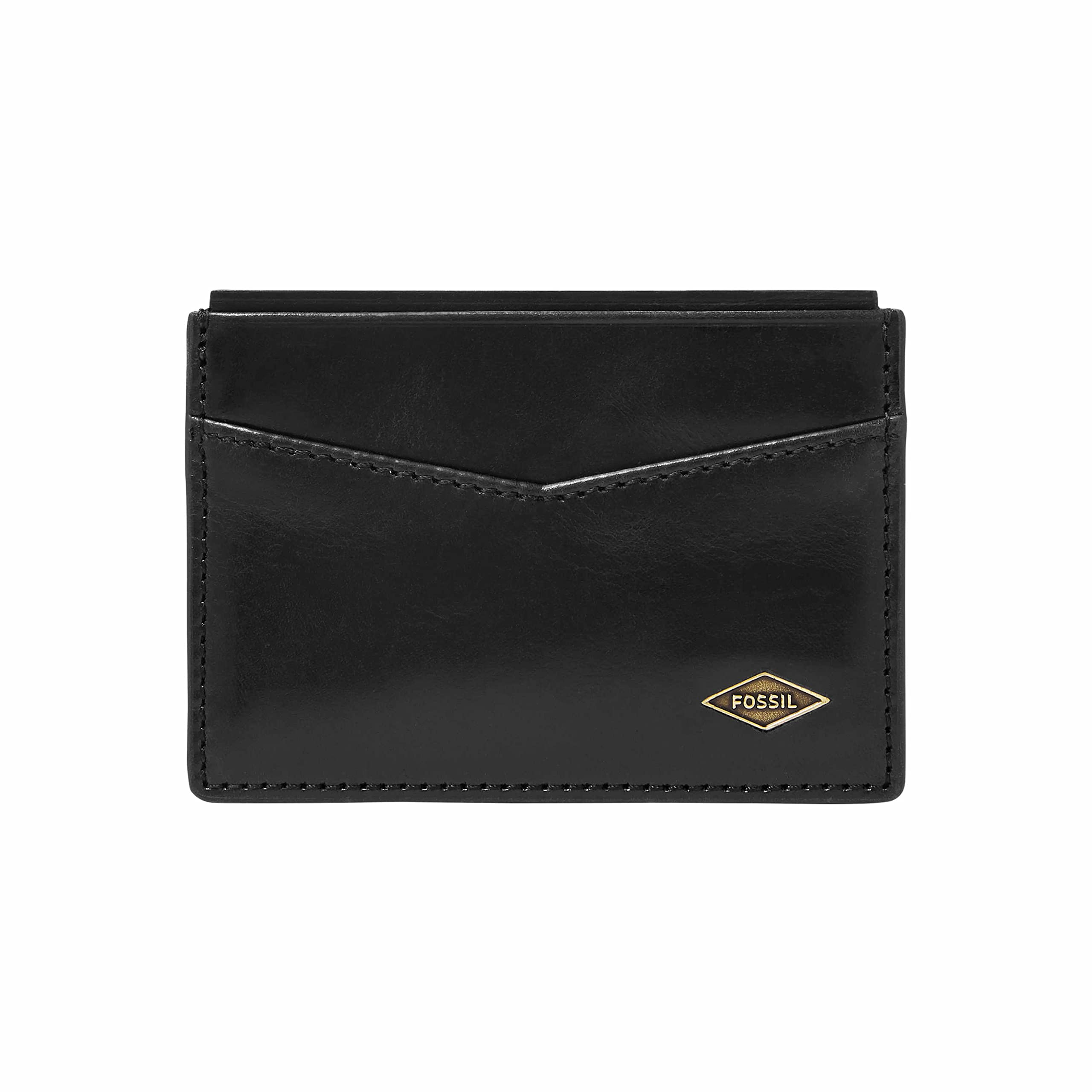 Fossil Men's Ryan Leather Slim Minimalist Card Case Front Pocket Wallet, Black