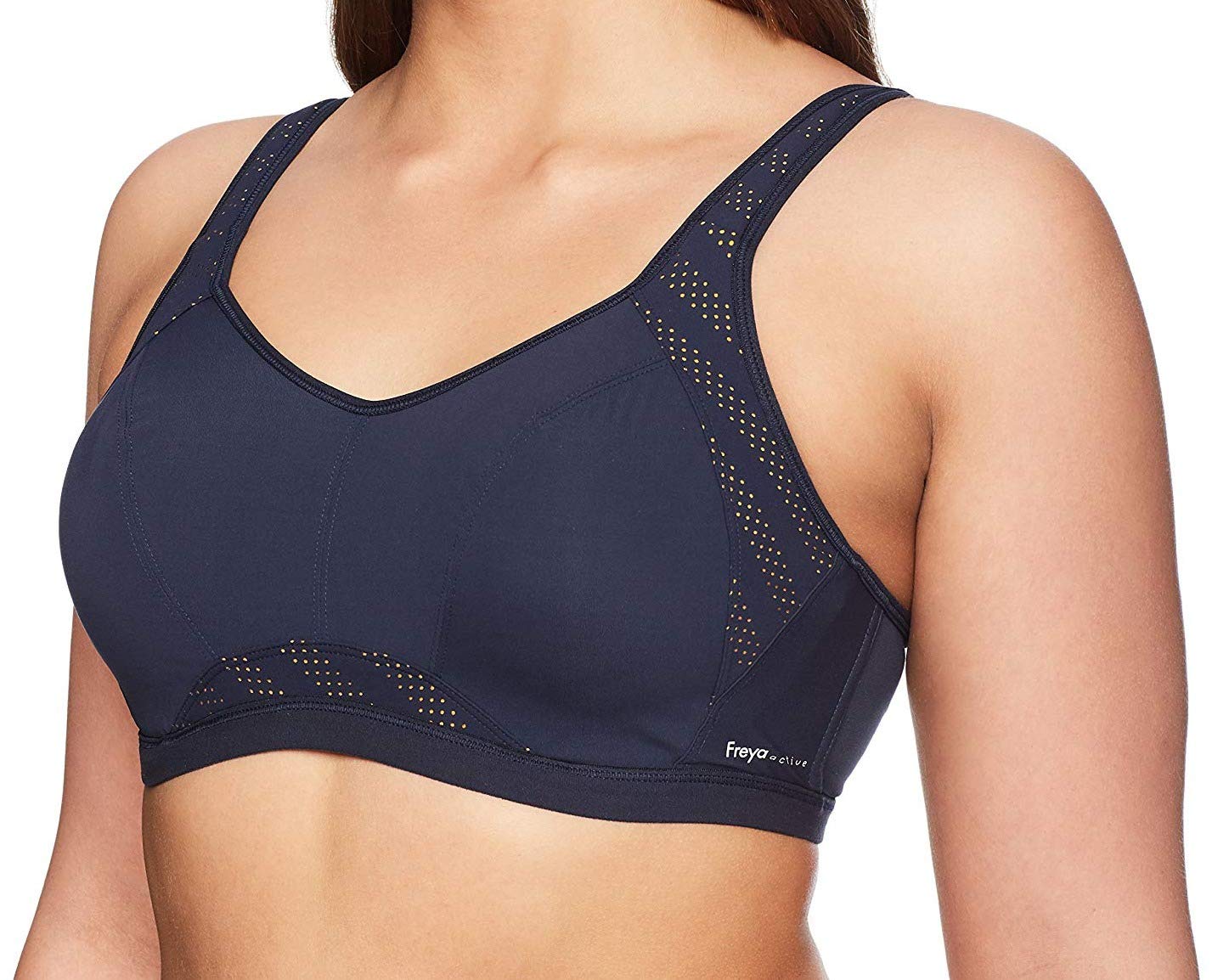 Freya Women's Plus-size Epic underwire Crop Top Sports Bra with Molded Inner Bra, atomic navy, 30D