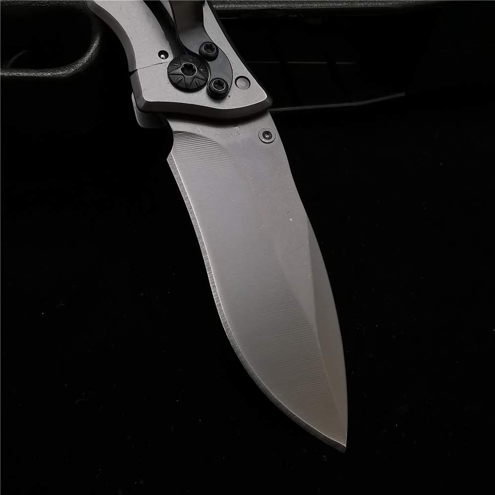 Folding Knife EDC Pocket Knife, Wood Handle with Drop Clip Point Blade,Flipper Clip Pocket Knife for Camping Hunting Hiking