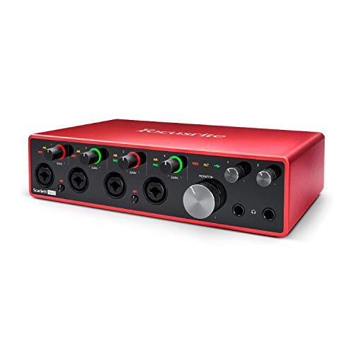 Focusrite Scarlett 18i8 3rd Gen 18x8 USB Audio Interface Bundle with 2 Knox Gear 25 ft. XLR Cables and 2 1/4-Inch TRS Cables (5 Items)