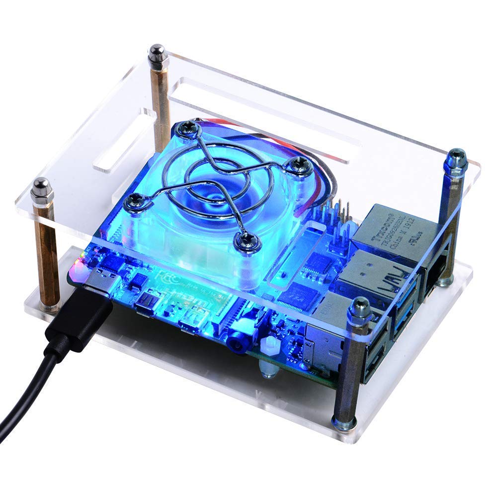 GeeekPi 4pcs Fan for Raspberry Pi 4, Quiet Cooling Fan 40x40x10mm 4010 Fan DC 5V 3.3V Brushless CPU Cooling Fan Cooler Radiator for Raspberry Pi 4 Model B, Raspberry Pi 3B+/3B/2B (Blue)