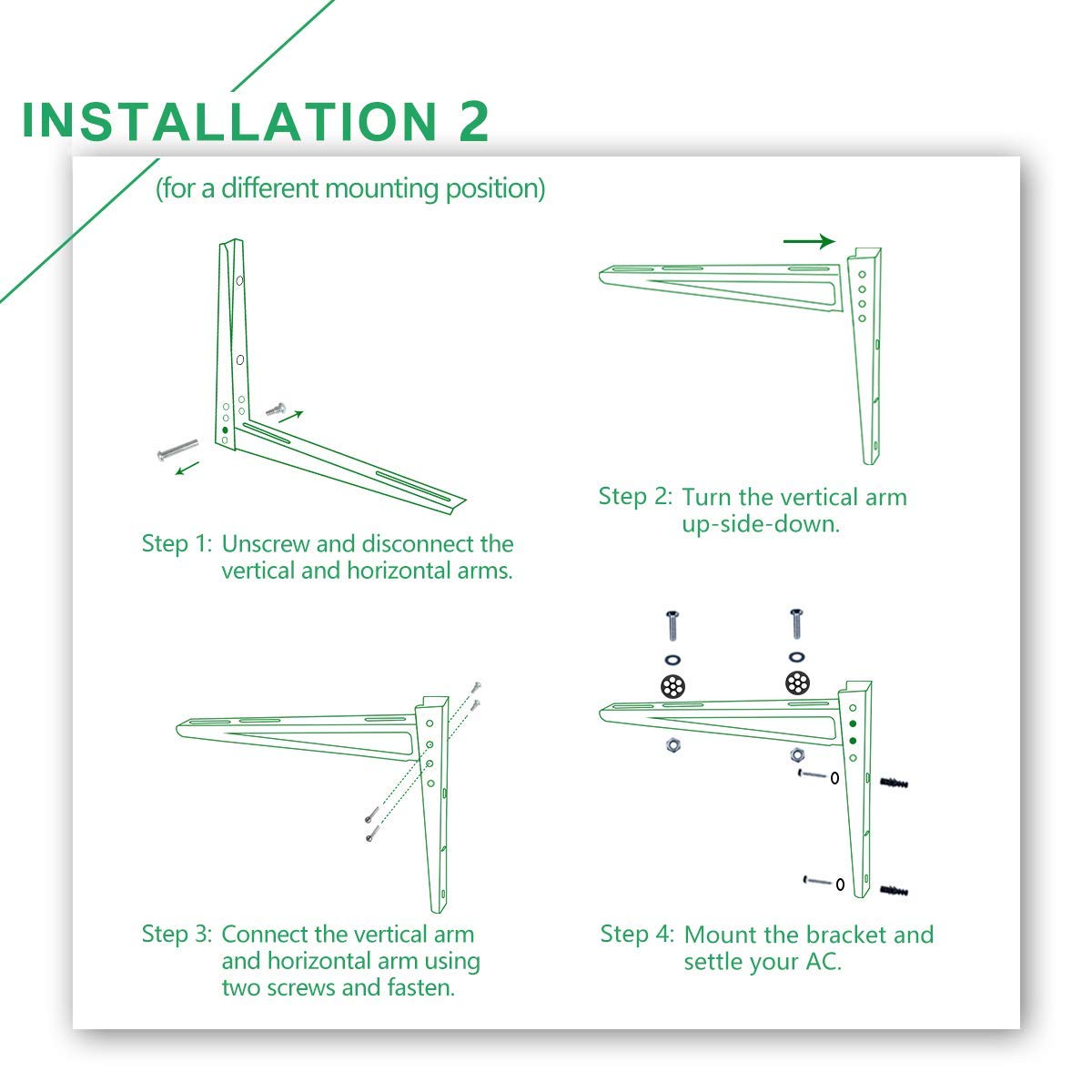 Forestchill Mini Split Wall Mounting Bracket, Universal Fit Ductless Mini-Split Air Conditioner Heat Pump Systems, Support up to 280 lbs, 9000-18000 BTU Condenser
