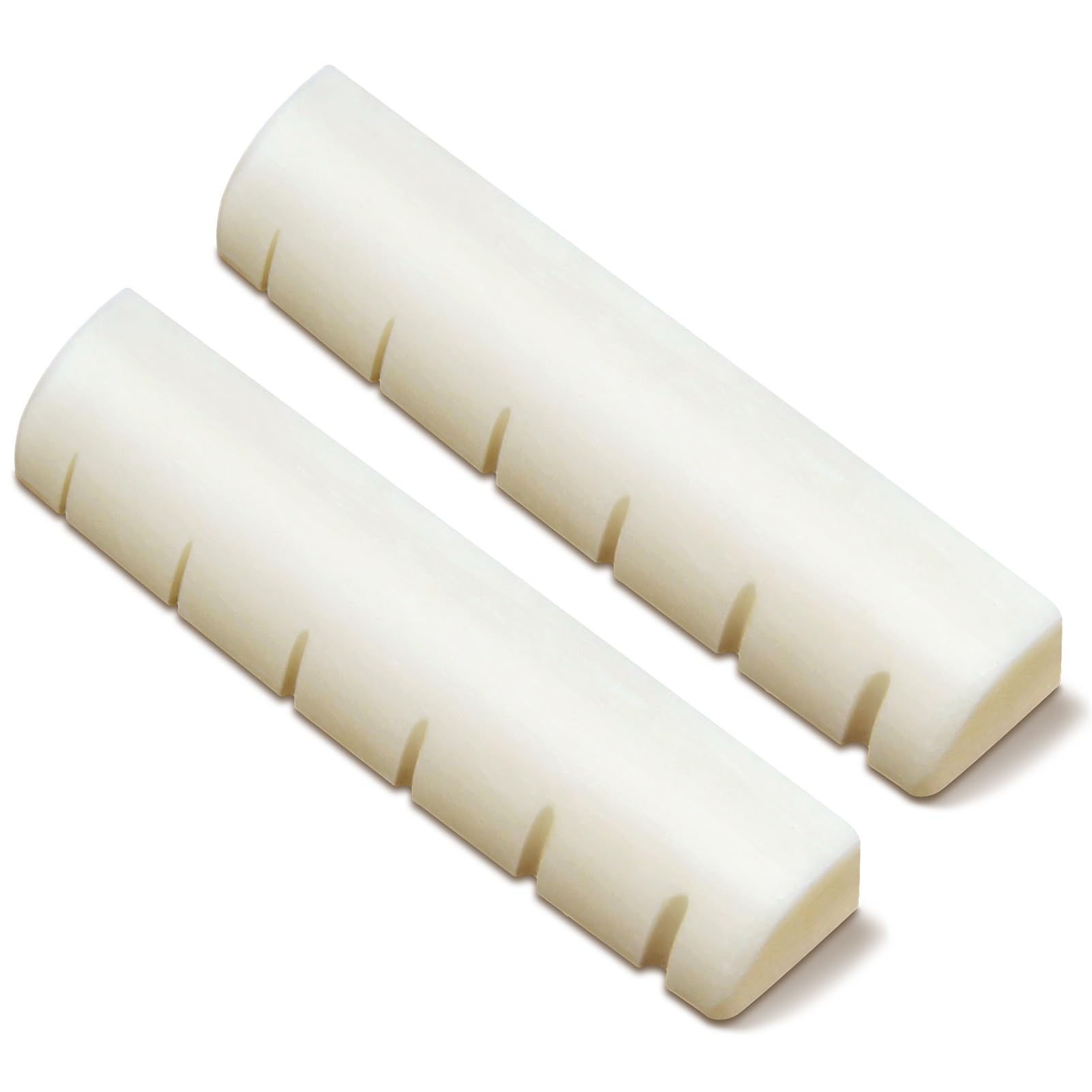 For a Left Handed Guitar - 2 Sets 4pcs 6 String Acoustic Guitar Bone Bridge Saddle and Nut Made of Real Bone by Blisstime