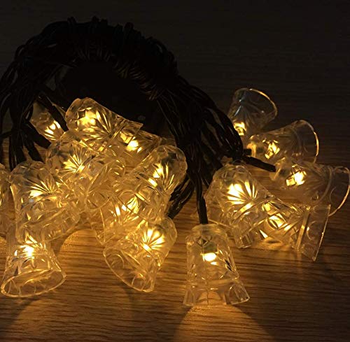 FODFKL Bell Solar Light String Outdoor Waterproof Decoration Christmas Garden Home Decoration Light String 20LED Warm White