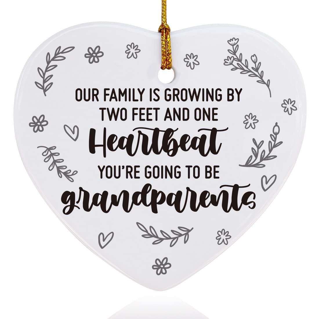 New Grandparents Ornaments Keepsake Gifts from Newborn Baby, Pregnancy Announcement Plaque Sign Gifts for First Time Grandparents, Grandma Grandpa to Be, Promoted to Grandmother Grandfather Gifts