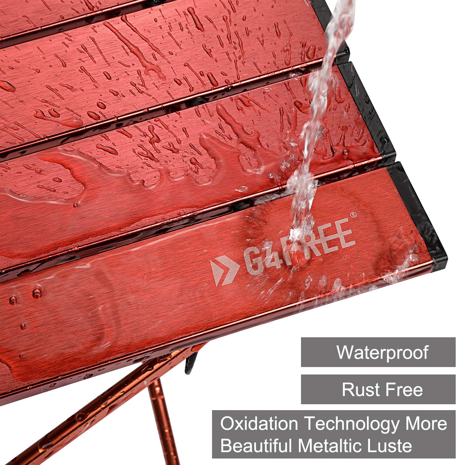 G4Free Portable Camping Table Aluminum Folding Table Compact Roll Up Tables with Carrying Bag for Outdoor Camping Hiking Picnic(Black Medium)