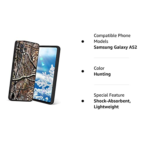 for Samsung Galaxy A52 5G/4G Camoflage Case,Camo Camoflage Tree Hunter for Samsung Case Boys Men,Soft Silicone Graphic Case Cover for Samsung Galaxy A52 Camoflage Tree