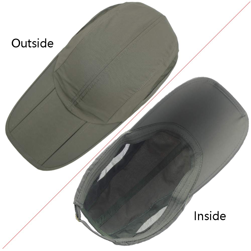 Foldable UPF 50+ Sun Protection Portable Hats Quick Dry Baseball Cap Adjustable Outdoor Sports Hat for Men, Women (Dark Grey)