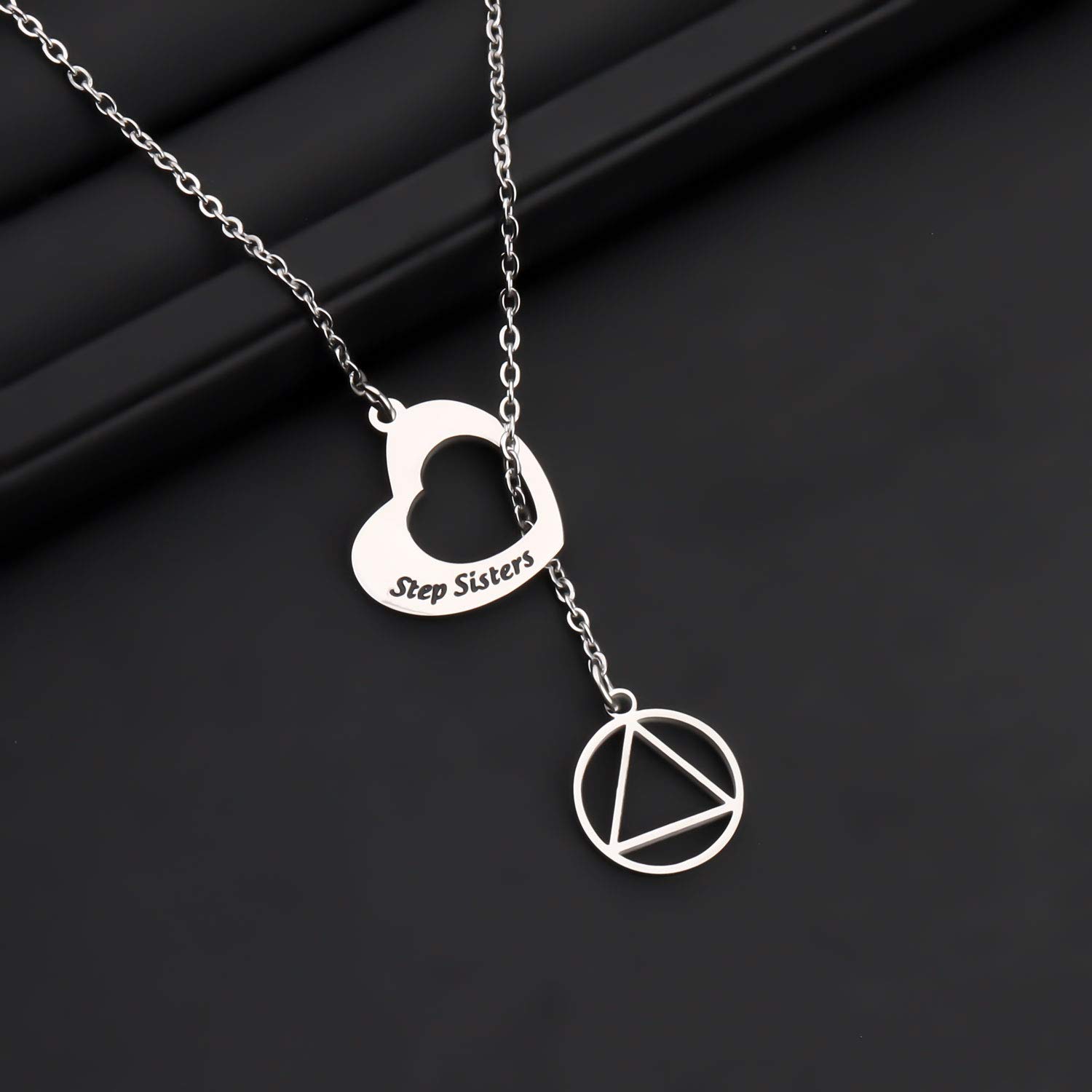 FOTAP AA Jewelry NA Recovery Gift Step Sisters Necklace Jewelry Sobriety Gift Sponsor Gift (Step Sisters Neck)