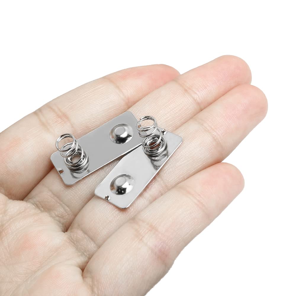 MEETOOT 40pcs AAA Battery Negative to Positive Conversion Spring Contact Nickeling Plate 21x9x0.3mm