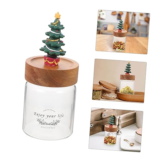 Garneck 3 Pcs Glass Storage Jar Container Miniture Decoration Clear Container Fruit Containers Jar with Lid Bulk Wrapped Candy Fruit Decor Crystals Decor Snack Bowl Resin Food