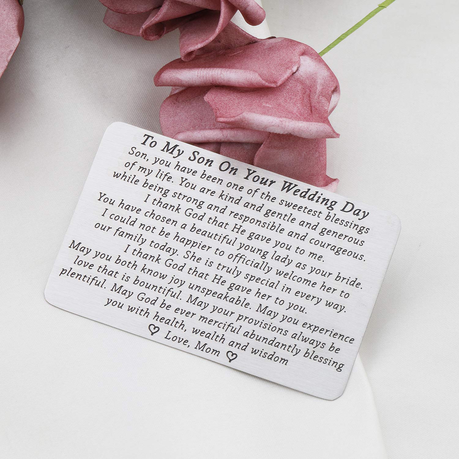 FOTAP Groom Wallet Cards To My Son on Your Wedding Day Wallet Card Wedding Gift Groom Gift From Parents (Son Wedding Wallet)