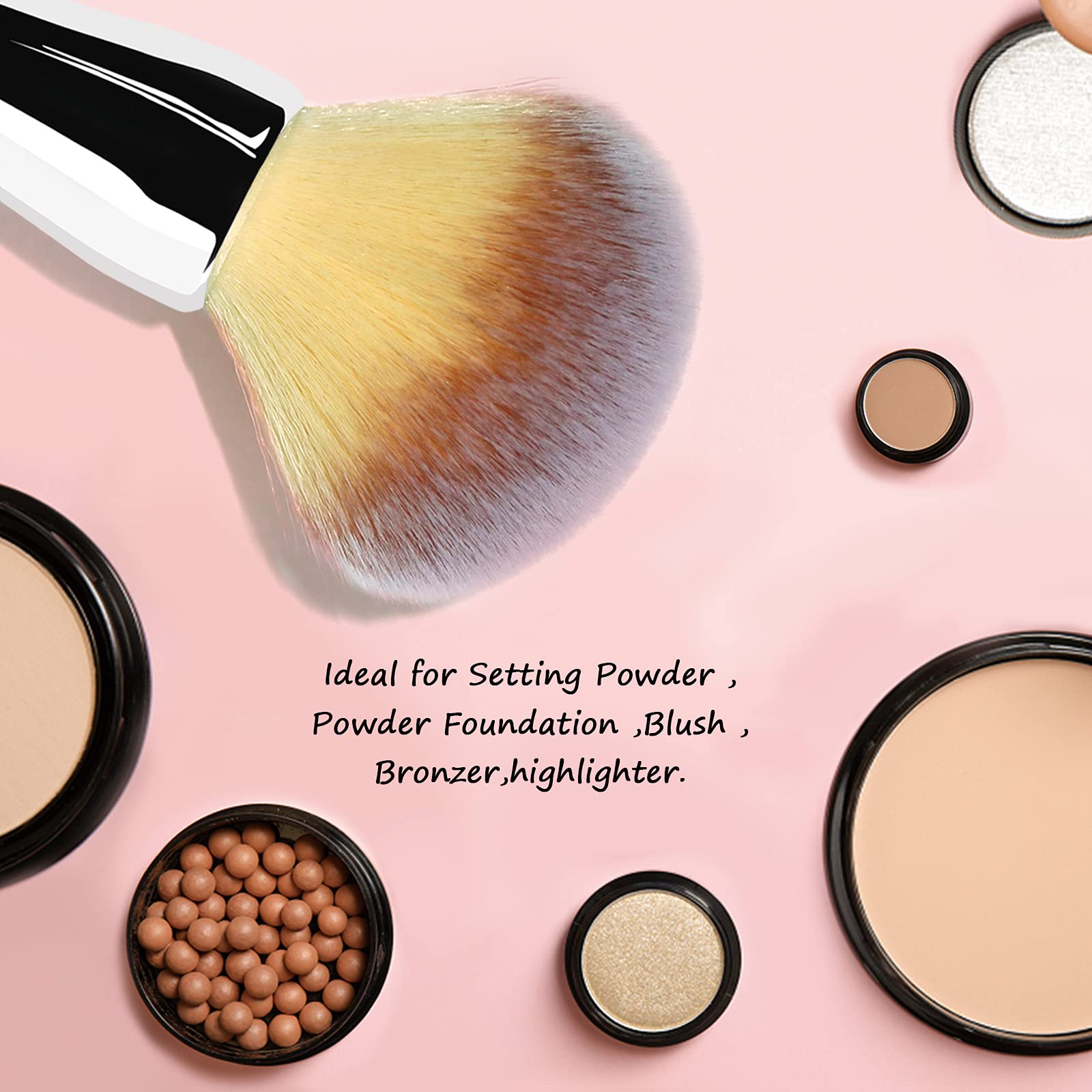 Foundation Brush,Daubigny Large Powder Brush Flat Arched Premium Durable Kabuki Makeup Brush Perfect For Blending Liquid,Cream and Flawless Powder,Buffing, Blending,Concealer …