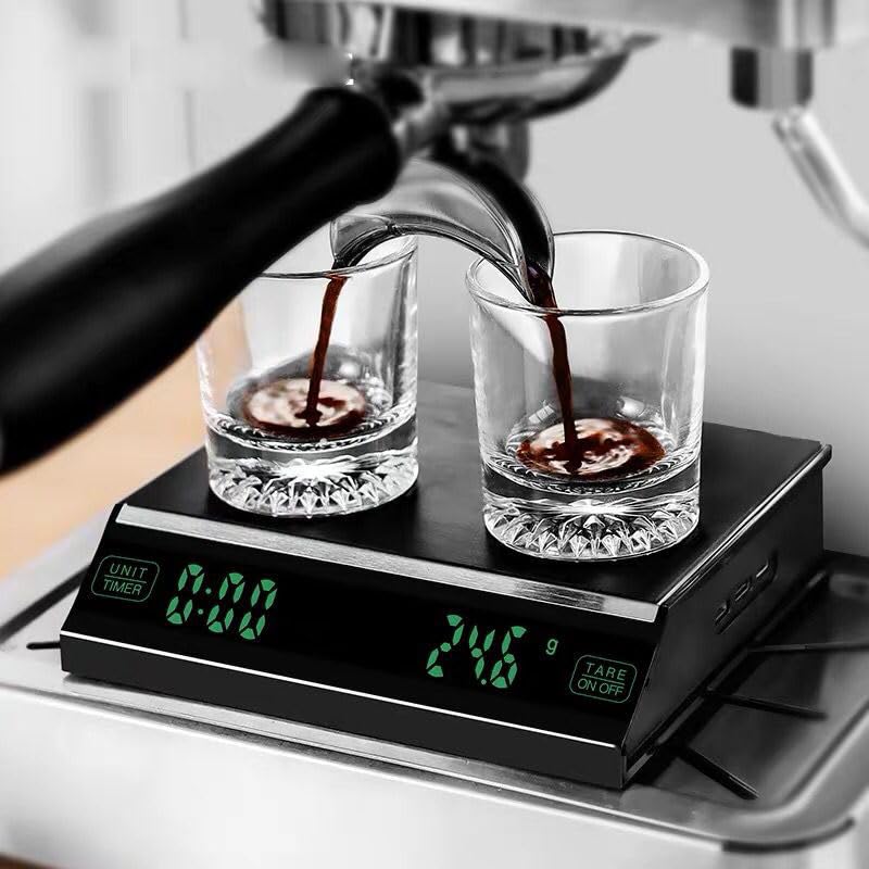 Food Scale 3000g / 0.1g Rechargeable Kitchen Scale Digital Coffee Scale with 3 Modes, Timer, LED Display, Pour Over Drip Espresso Scale for Baking Cooking Coffee Jewelry Mini Scale (Black)