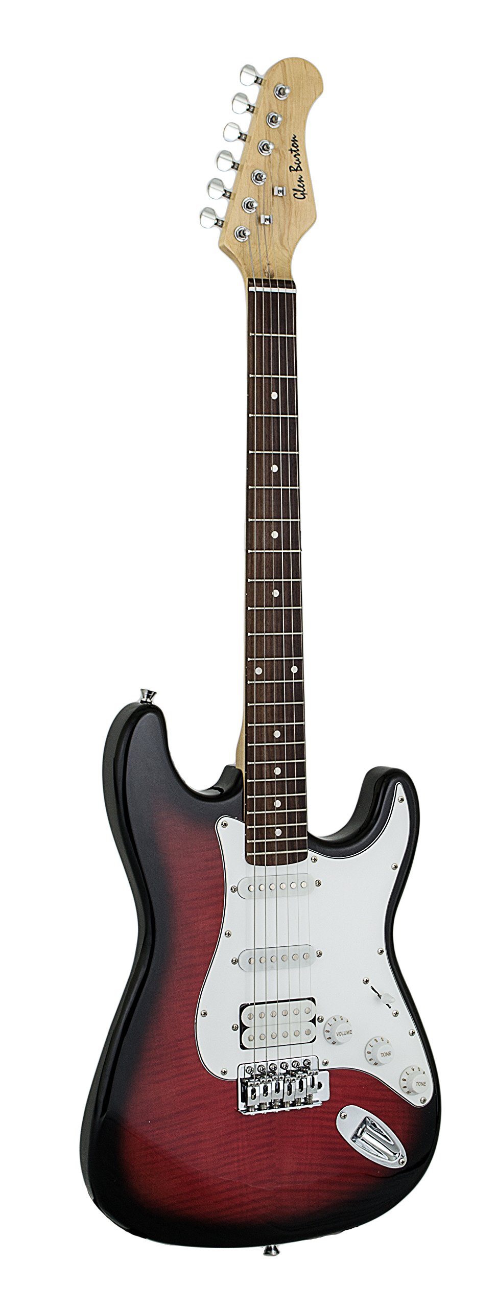 Glen Burton GE101BCO-RDS Electric Guitar Stratocaster-Style Combo with Accessories and Amplifier, Redburst