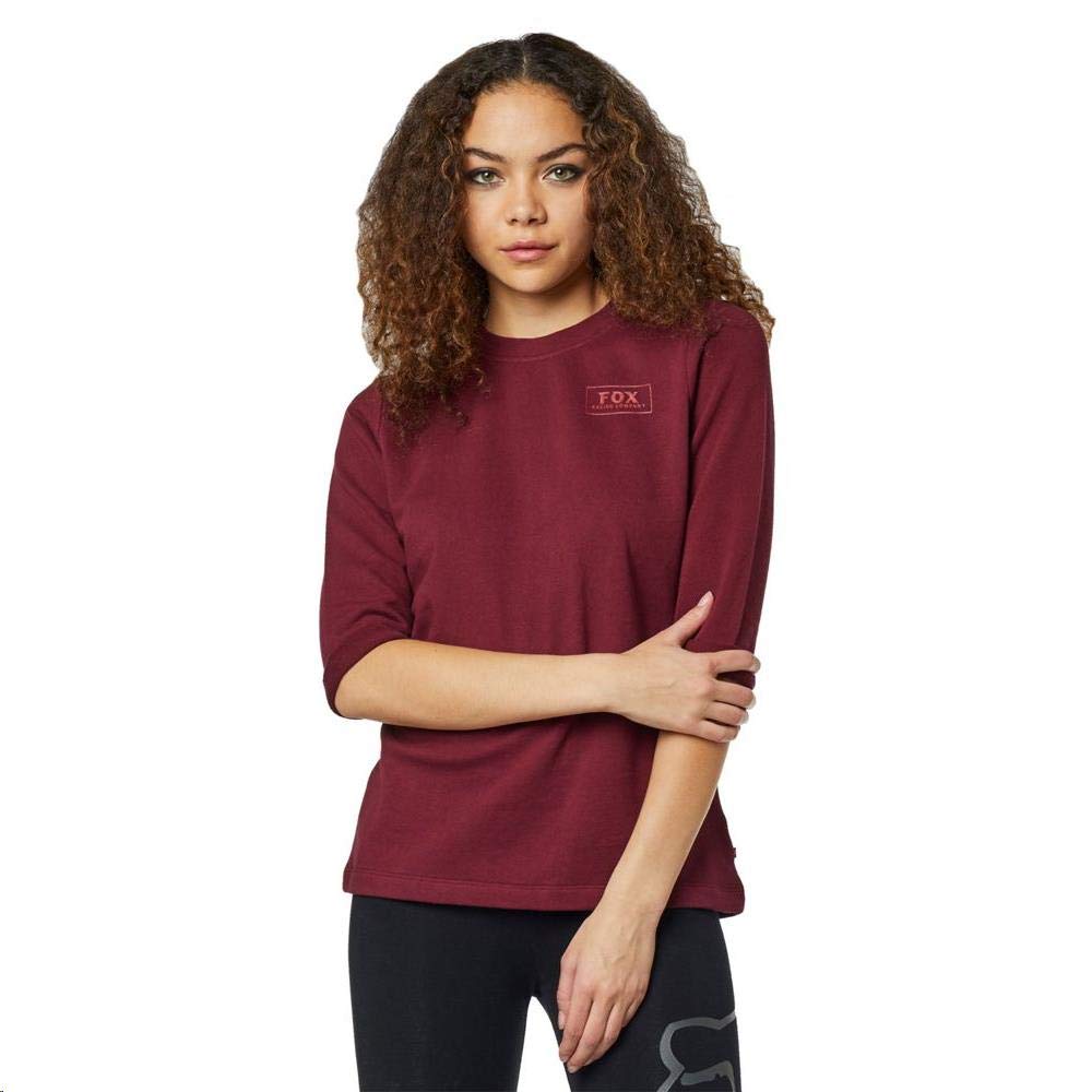 Fox Junior's Standard Heater 3/4 Crew Fleece, charcoal/graphite/Red, M