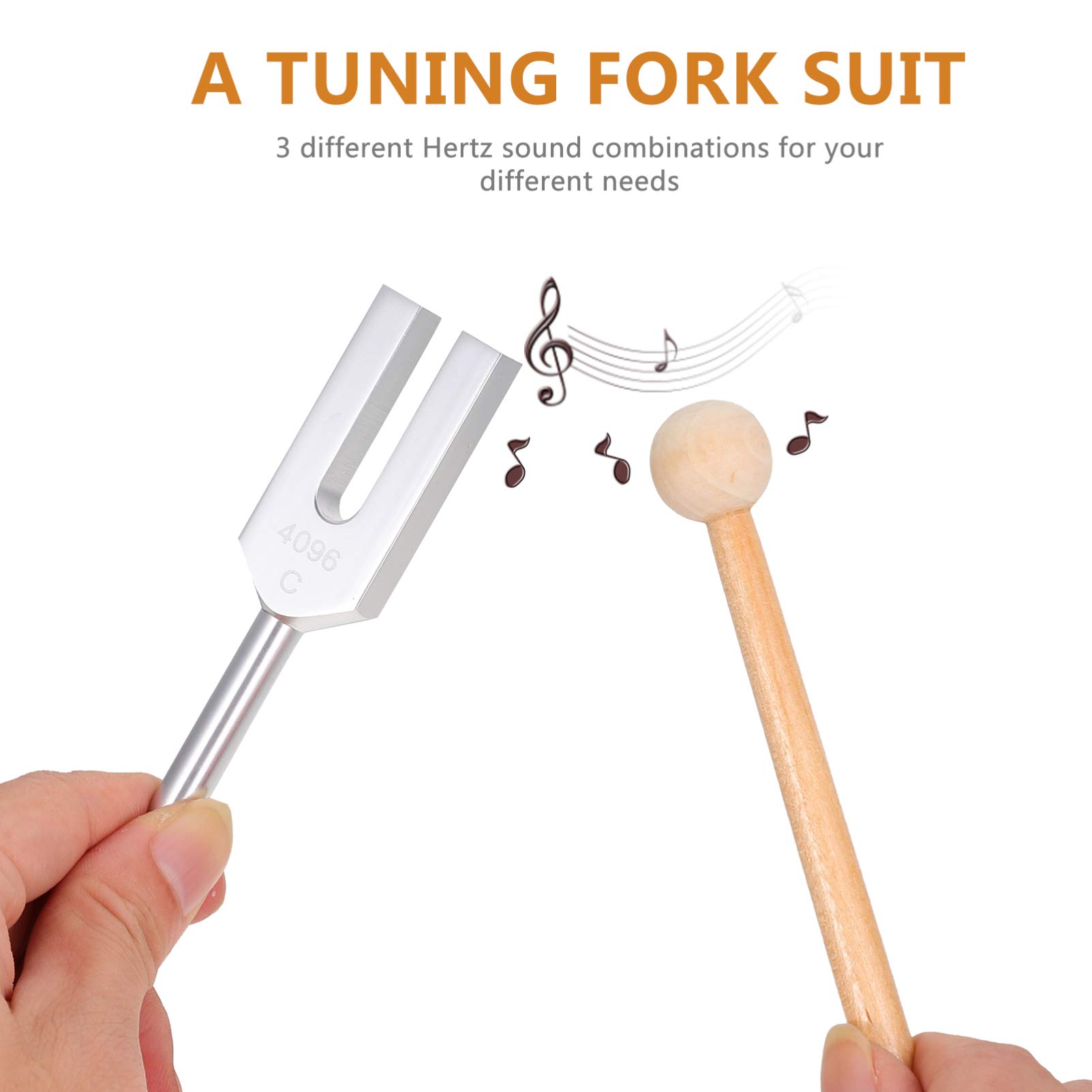 generic 1 Set Tuning Forks Healing Set Aluminum Alloy Tuning Fork with Hammer Musical Instrument for Healing Meditation Yoga SPA
