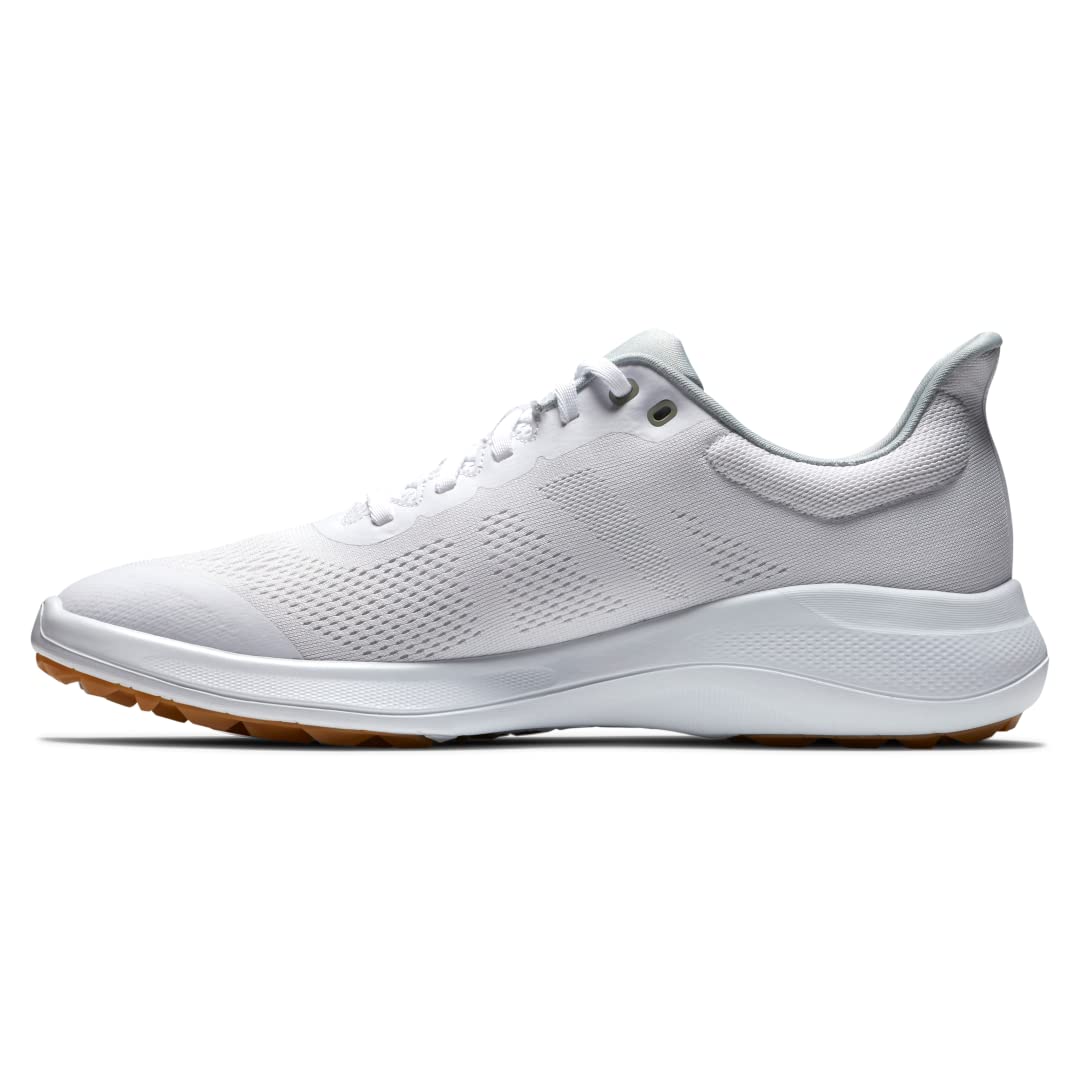 FootJoy mens Fj Flex Golf Shoe, White/White/Tan, 11.5 US