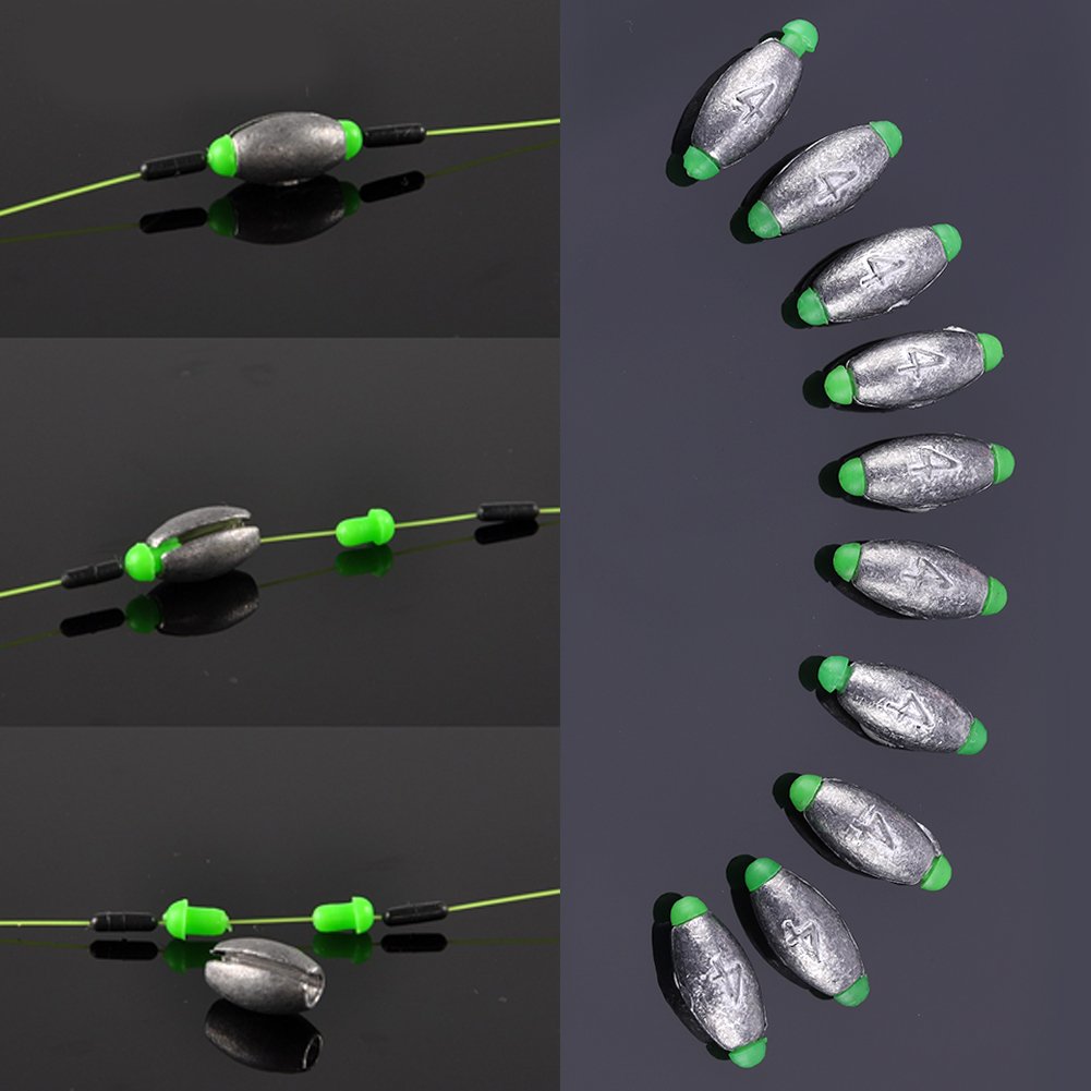 Fishing Weights Removable Sinkers Fishing Sinker Tackle Kits 5 Sizes 10Pcs a Pack(4g)