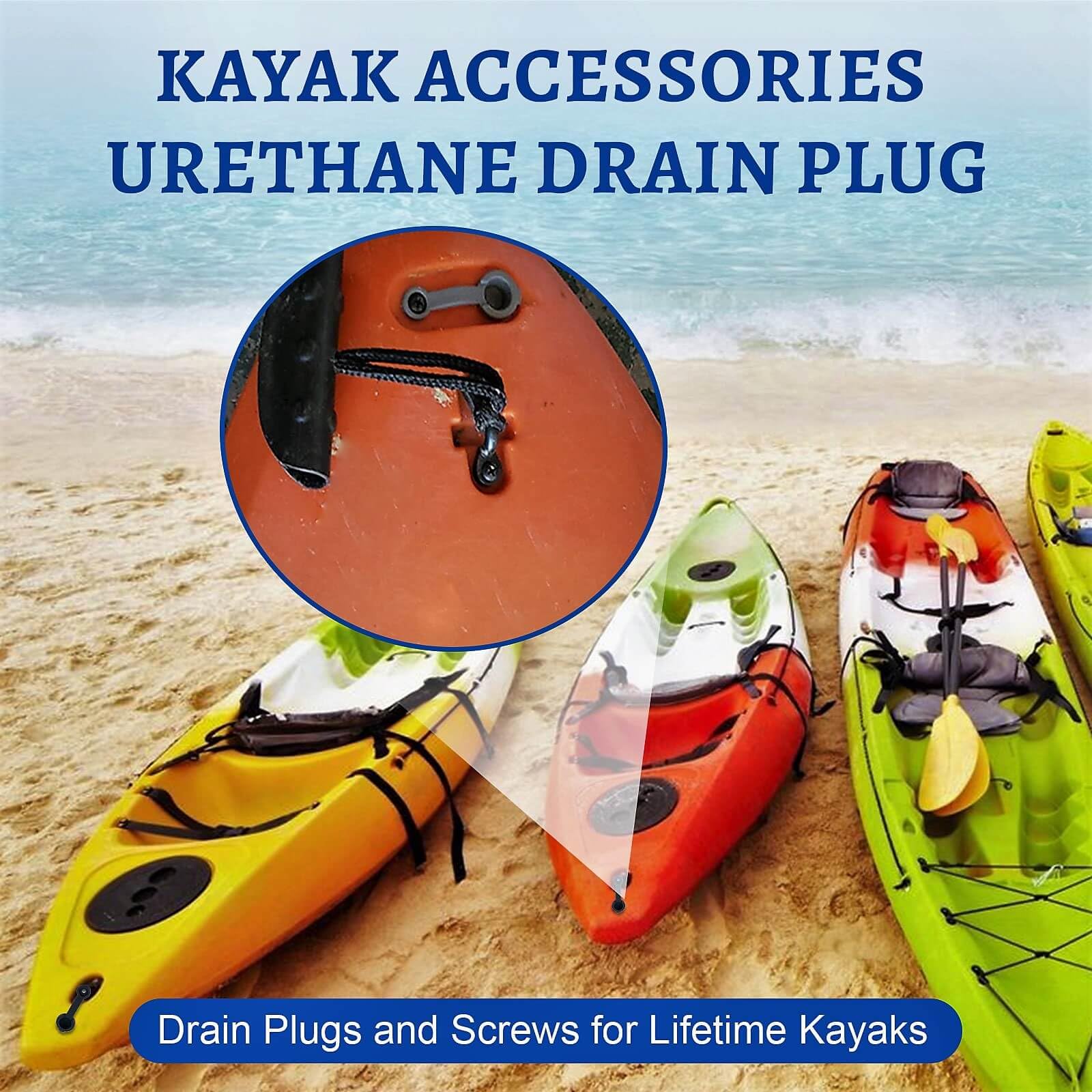 Fuoequl Kayak Accessories Urethane Drain Plug and Screw for Lifetime