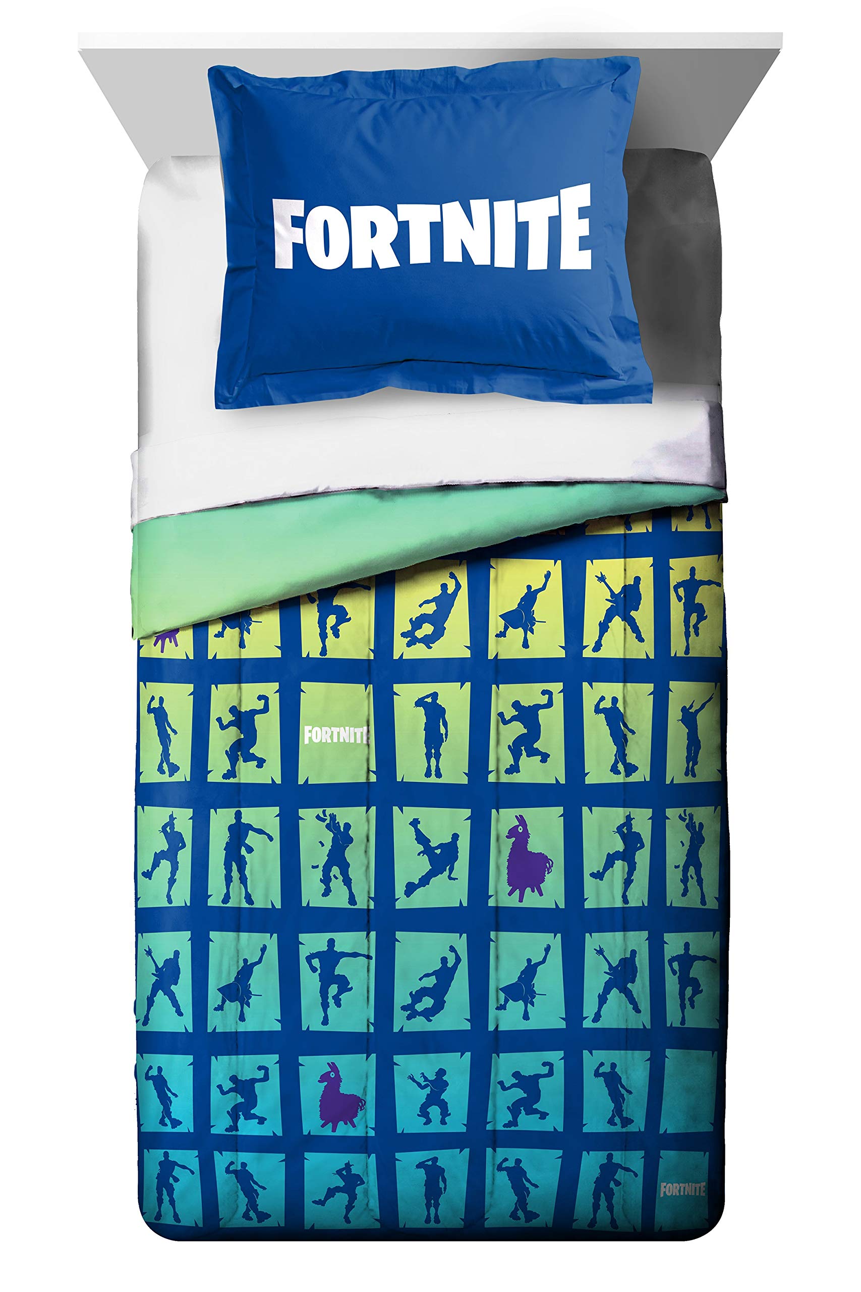 Fortnite Gaming Boys Twin Comforter, Sheet Set & Bonus Sham (5 Piece Bed in A Bag) + Backpack Shown in Image!
