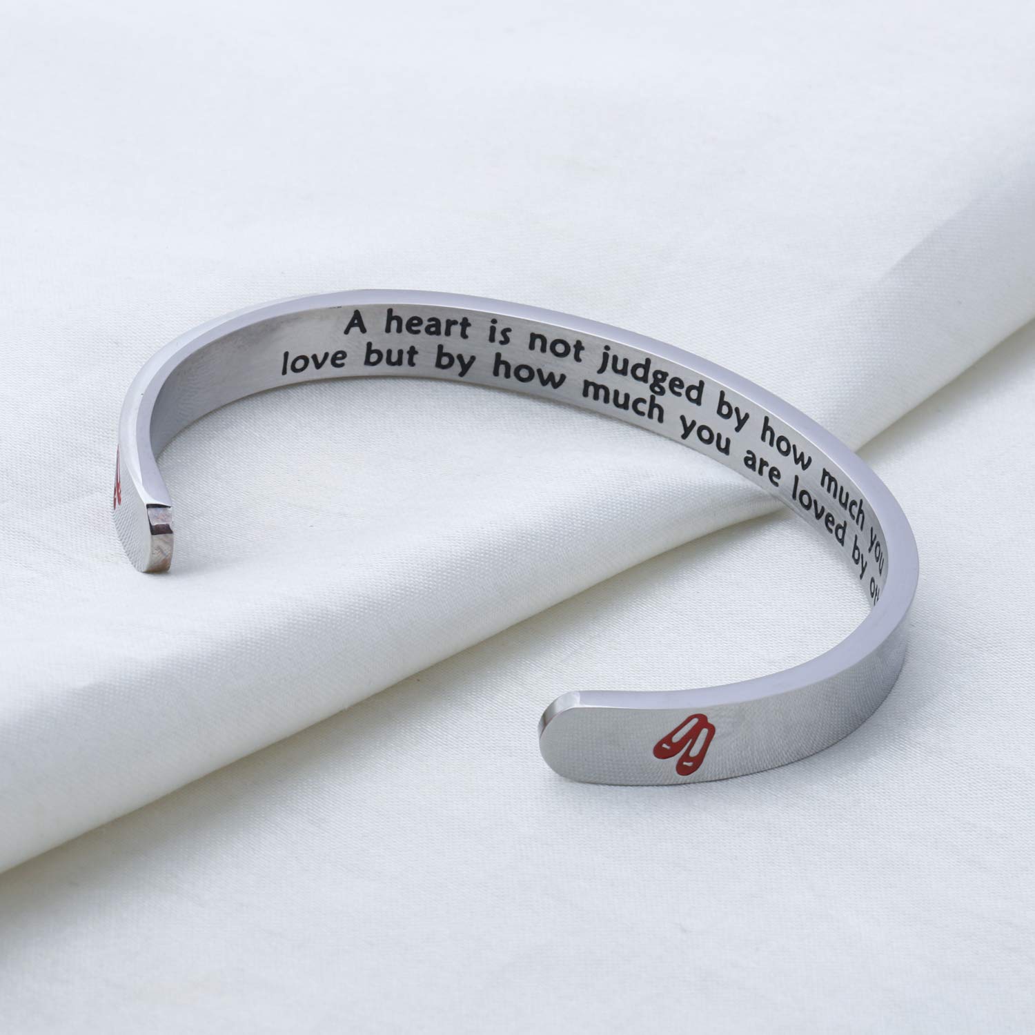 FOTAP Ruby red slippers Gift Wizard of Oz Jewelry A Heart Is Not Judged By How Much You Are Loved Keychain Wizard of Oz Lovers Gift (Red Shoe cuff)