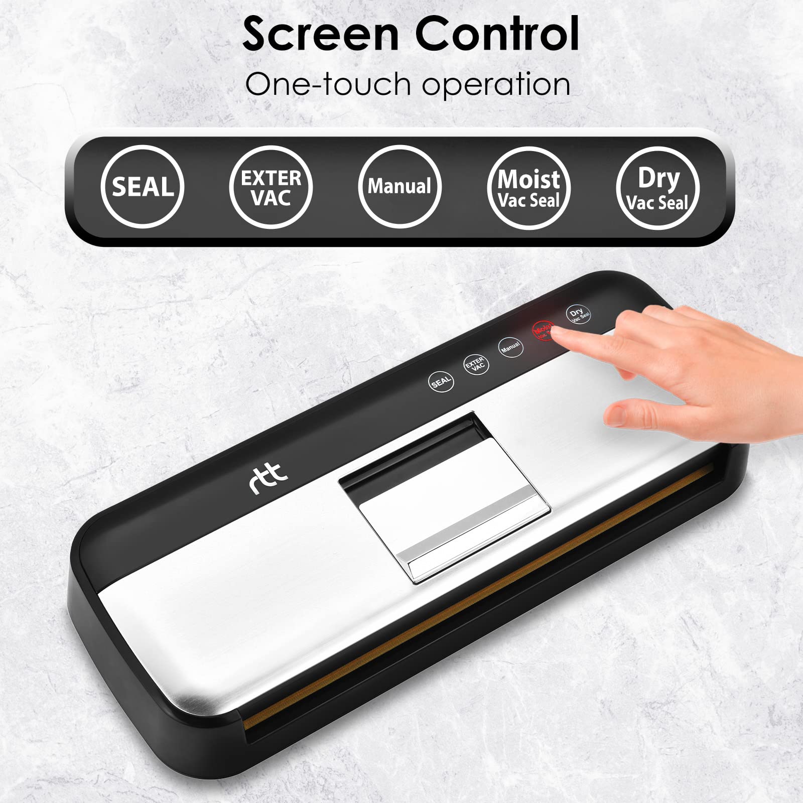 Food Vacuum Sealer Machine Powerful Suction - Automatic Food Sealer Vacuum Sealer for Food Preservation - Dry Moist Mode Led Indicator Lab Tested - With Jar Bottle Can Sealing External Port