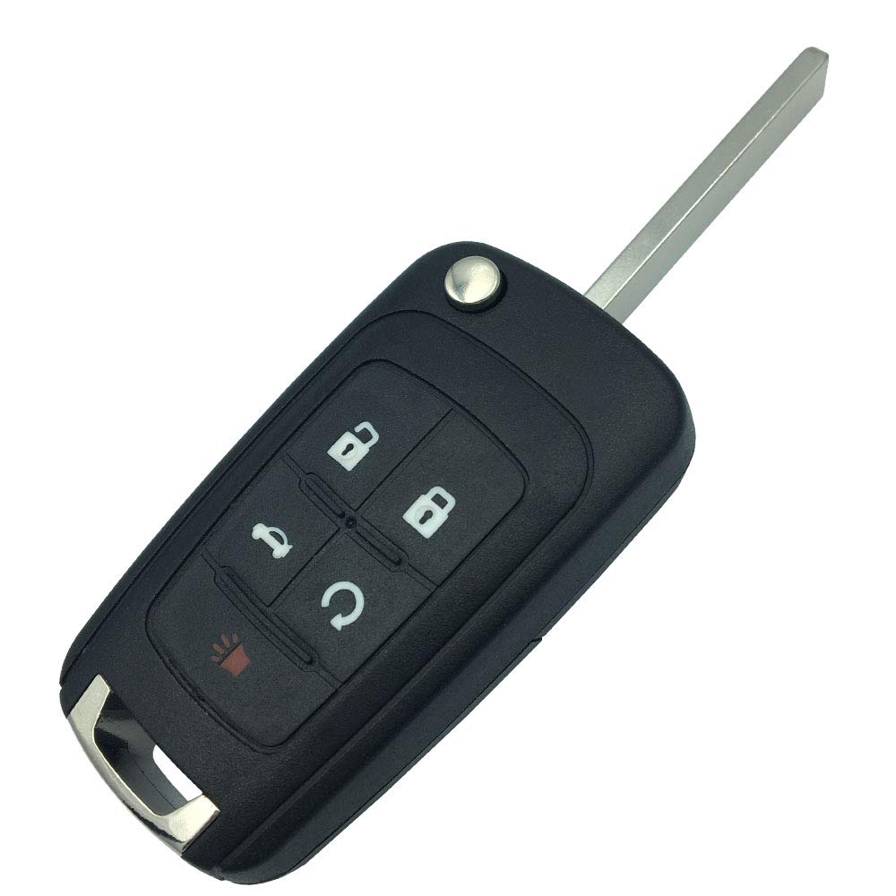 for Replacement 5-Button Uncut Blade Control Key Fob Keyless Entry Remote Flip Shell Case Fits Chevrolet