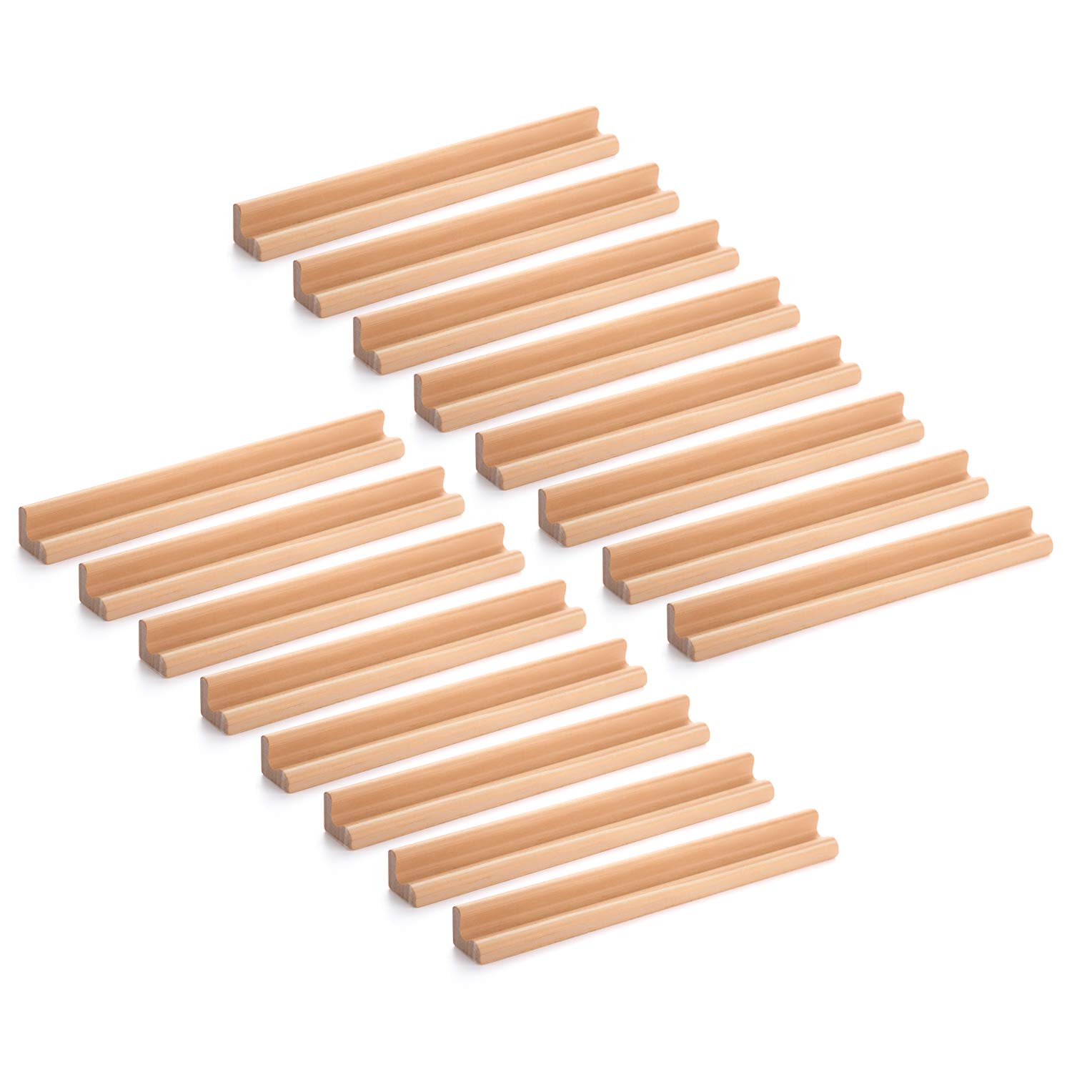 Gejoy 16 Pieces Wooden Tile Holders Replacement Rack Letter Racks Trays for Crafts and Game Stands