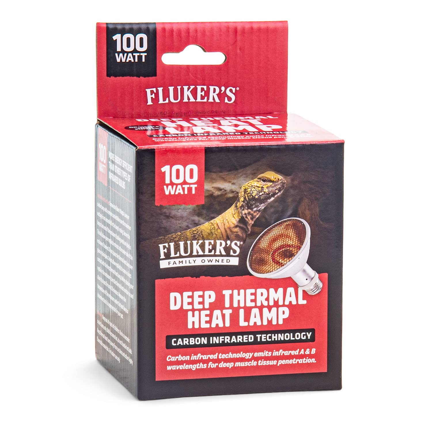 Fluker's Deep Thermal Heat Lamp for Reptiles with Carbon Infrared Technology, for All Reptile Tanks, Great for Basking, 50 Watt