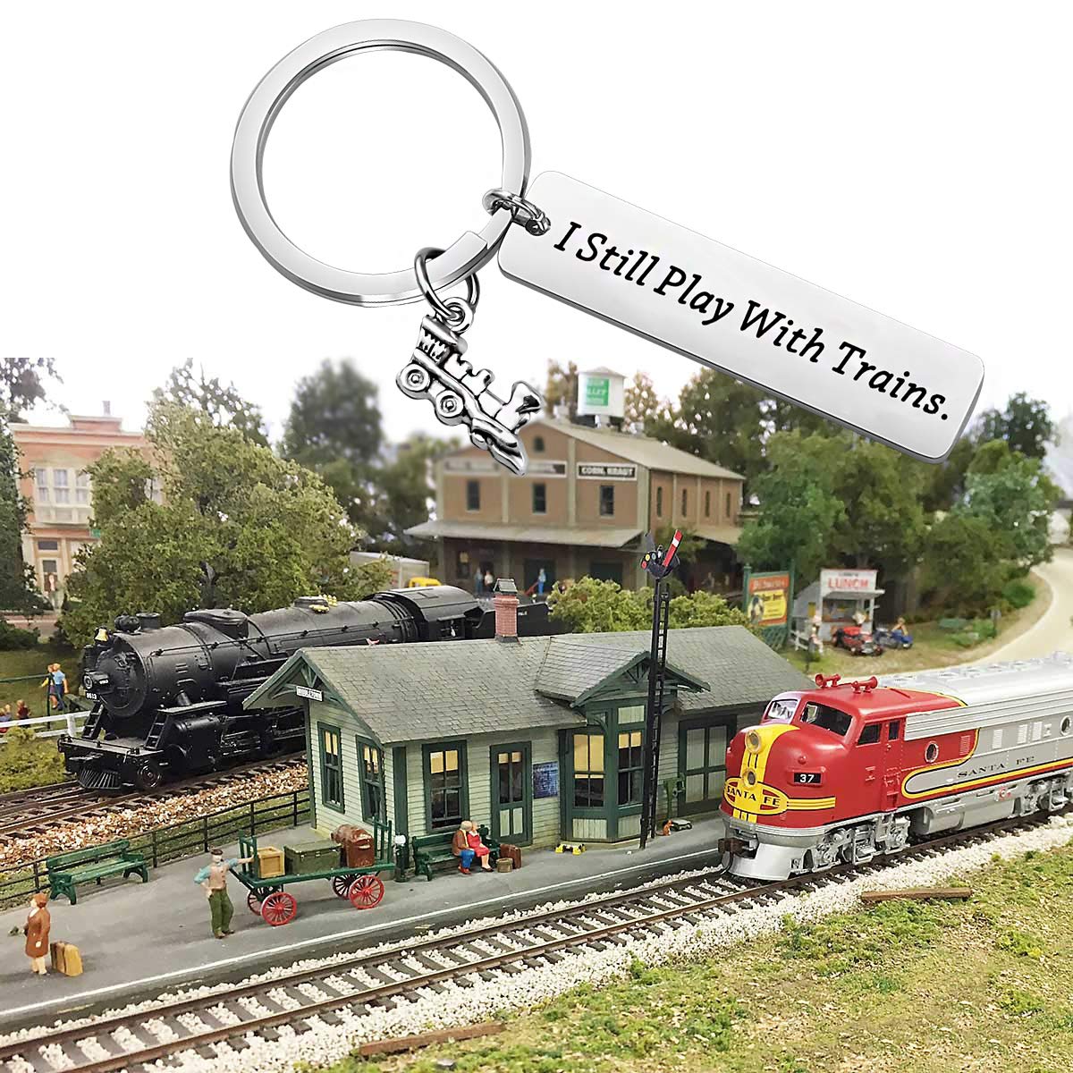 FOTAP I Still Play With Trains Keychain (Trains Keychain)