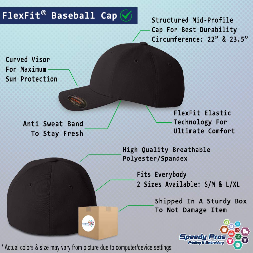 Four Leaf Shamrock Clover Irish Ireland St Patricks Patty Flexfit Adult Pro-Formance Branded Hat Black Large/X-Large