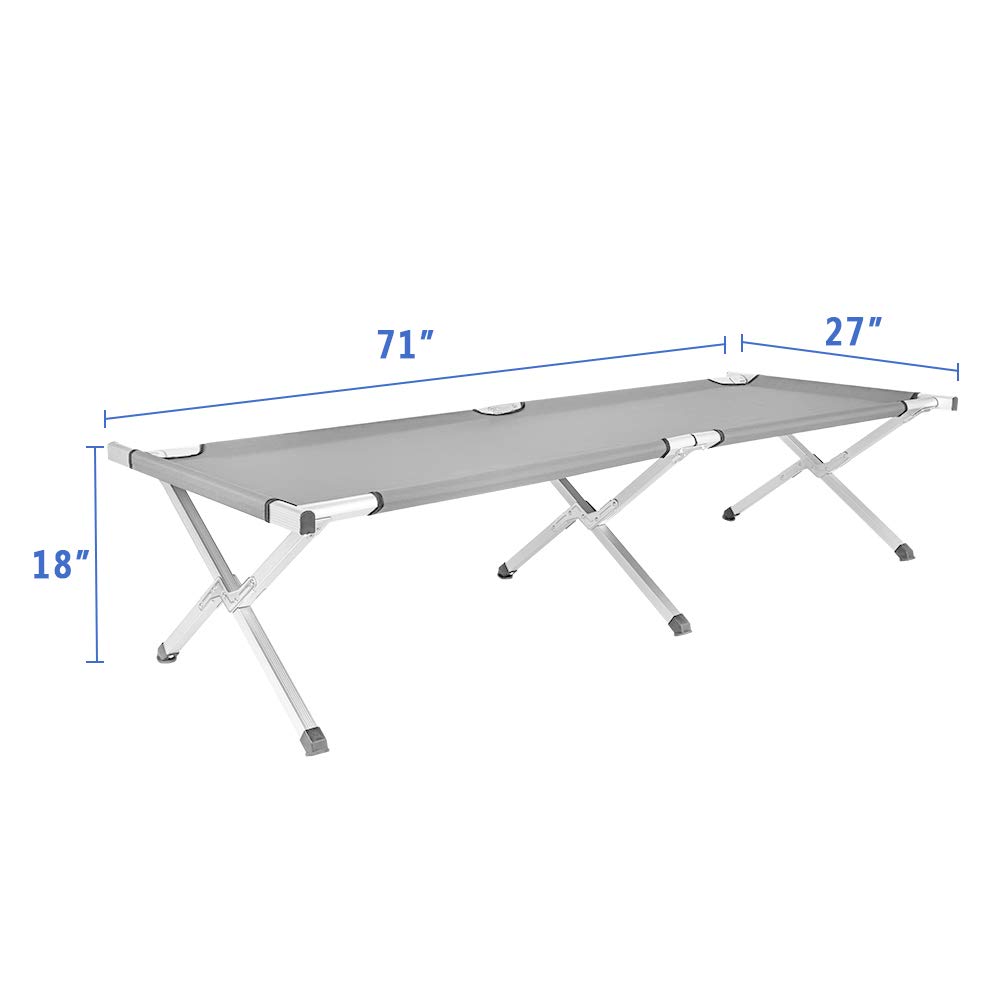 Folding Military Army Camp Bed,Outdoors Camping Cot for Adults,Portable Heavy Duty Sleeping Cots for Travel,Hunting,Foldable Free Organizer and Storage Bag