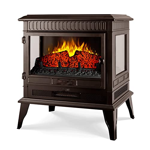 GADEN Fireplace heaters for Indoor use Logs with Lights 5 Adjustable Brightness Timer Remote Control