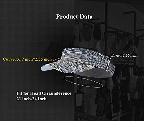 FORBUSITE Women Visor Caps for Running and Sport - Headband & Packable - Dark Grey