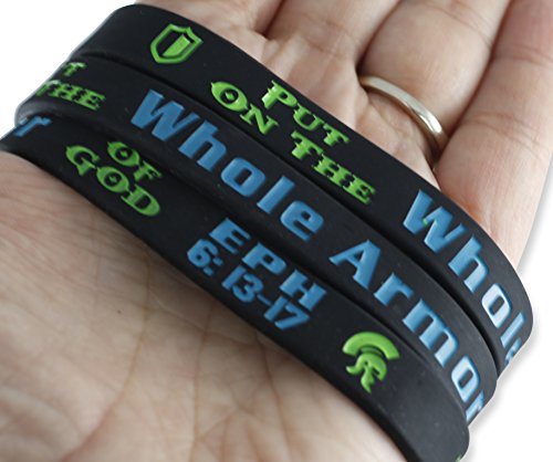 Forge Put on the Whole Armor of God Ephesians 6:13-17 Silicone Bracelet Wristbands (10 Bracelets)