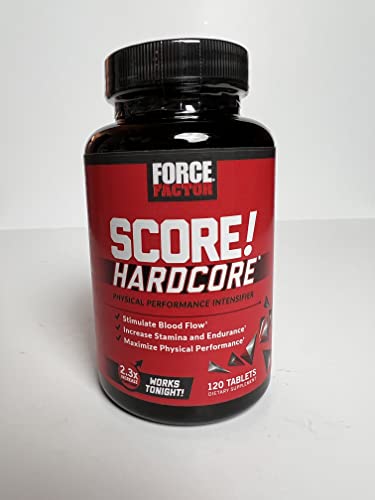 Force Factor SCORE! Hardcore, 3-Pack, Nitric Oxide Booster Supplement for Men with L-Citrulline, Yohimbe, Black Maca & B Vitamins to Boost Increase Stamina, Maximize Physical Performance, 360 Tablets