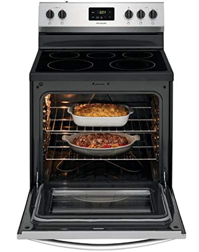 Frigidaire FCRE3052AS 30" Freestanding Electric Range with 5.3 cu. ft. Capacity Quick Boil Store-More Storage Drawer and SpaceWise Expandable Elements in Stainless Steel